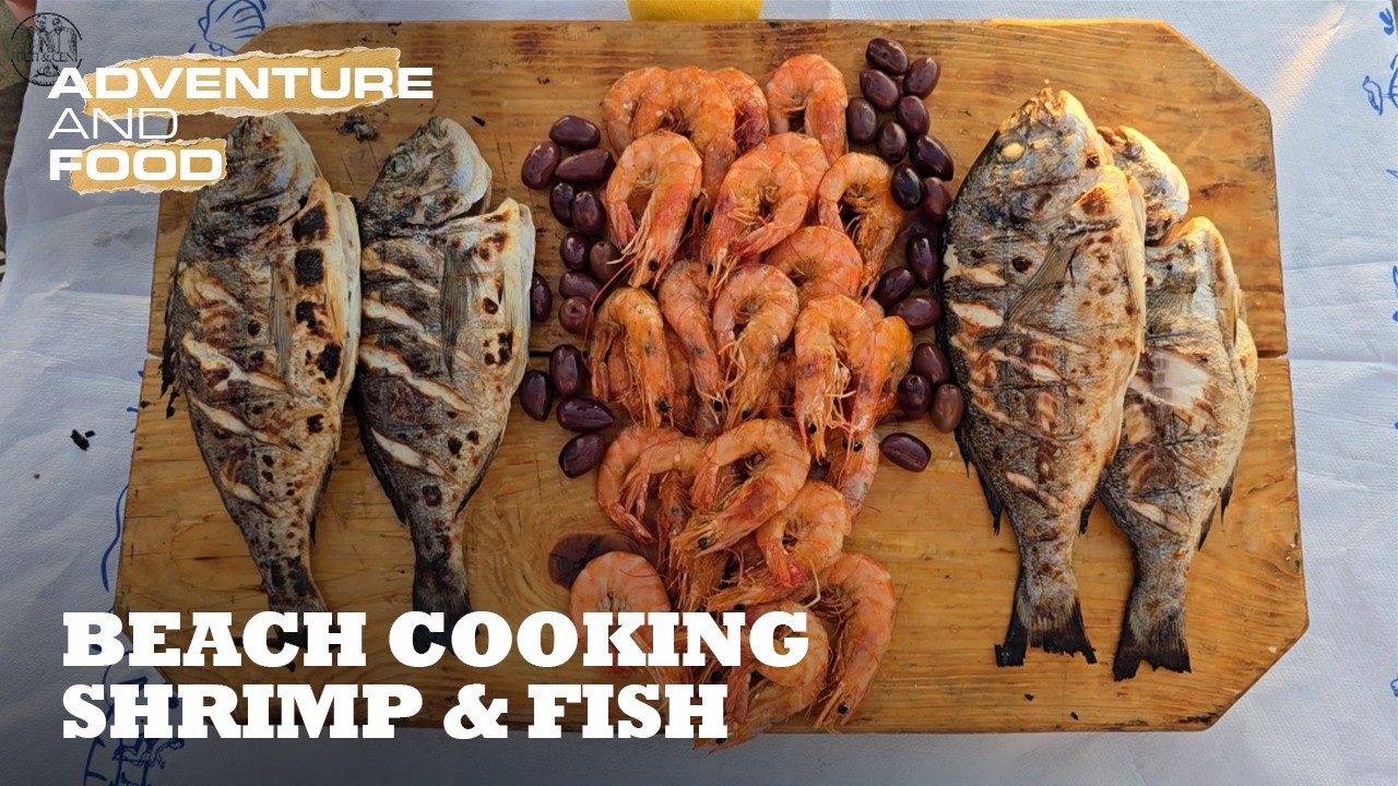 Beach Cooking Feast: Shrimp, Fish & an Epic Sunset with Friends 🌅 - YouTube
