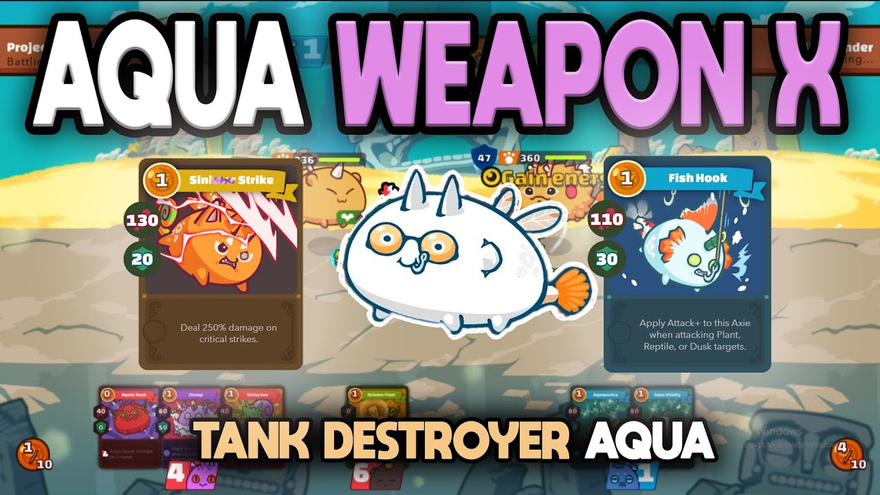Top rank Aqua dual blade tank destroyer 2000 mmr - Axie infinity - YouTube