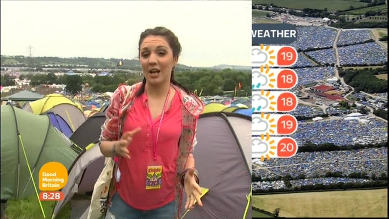 Laura Tobin GMB Weather At Glastonbury Two 2016 06 23 - YouTube