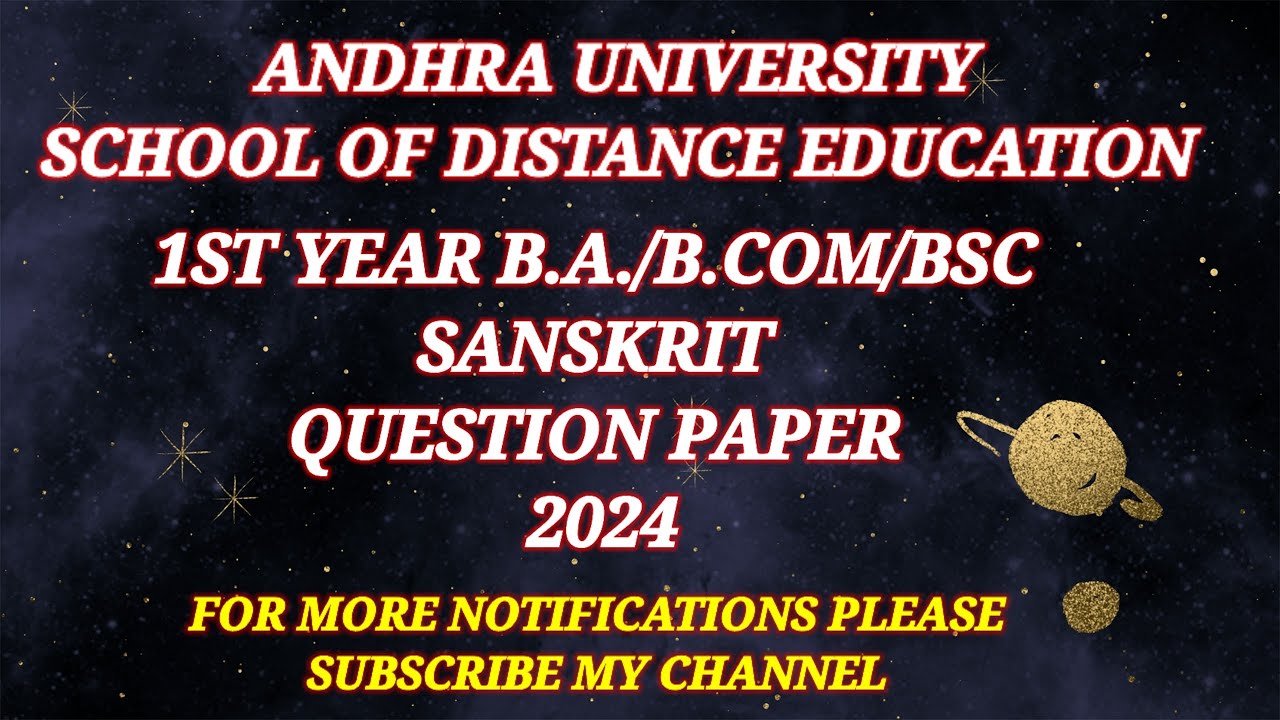 Andhra University distance degree 1st year b.a./b.com/bsc sanskrit ...