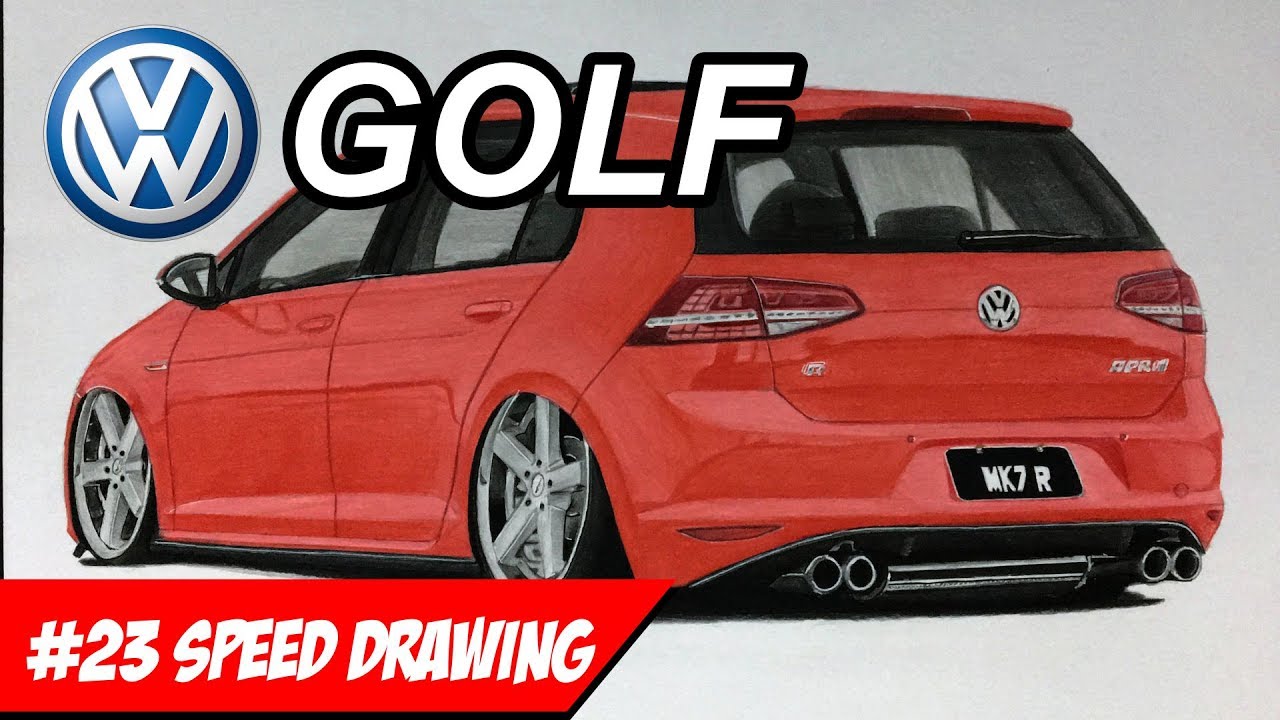 Golf MK7 Rebaixado + ARO 20" (TRASEIRA) - Speed Drawing - YouTube
