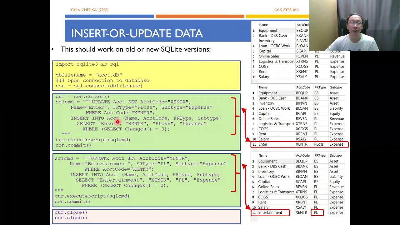 Python Programming - Python SQLite T03 - Insert, Update, Delete Row (Part 3/3) - YouTube