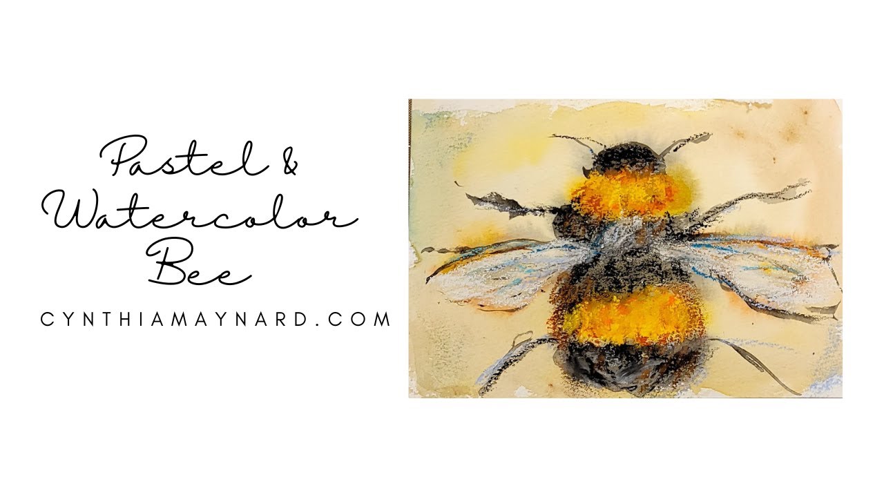 Watercolor & Soft Pastels Bee Painting - YouTube