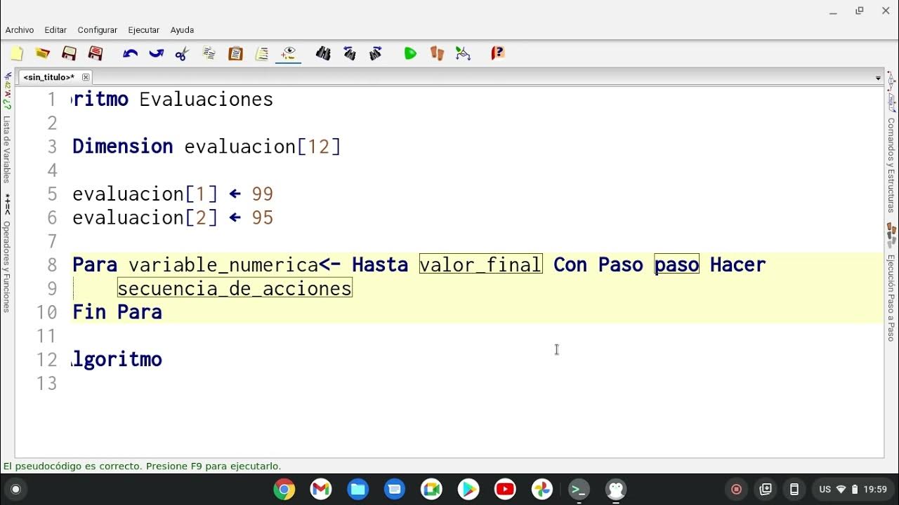 Manipulando Arrays en PSeInt - YouTube