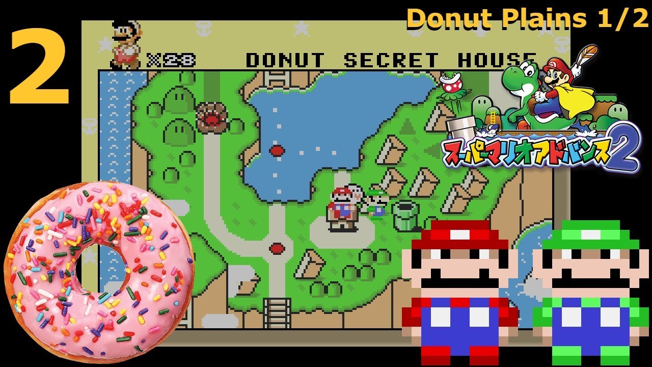 Super Mario World: SMA2 - Walkthrough - (Part 2) - Donut Plains 1/2 ...