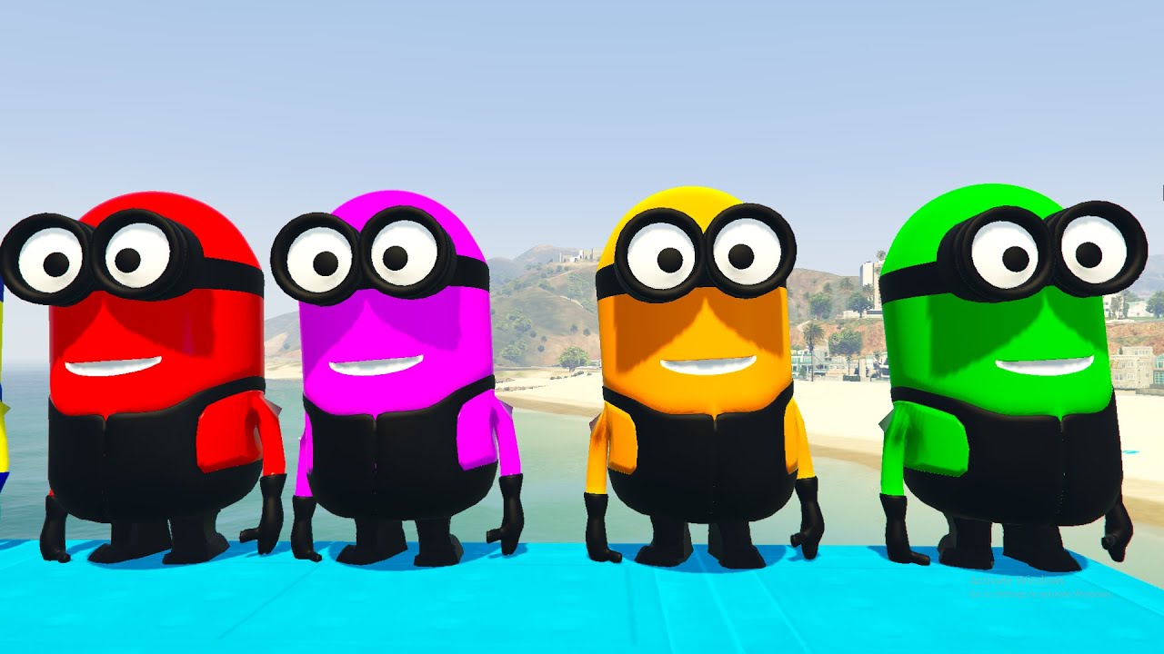 GTA 5 Epic Ragdolls RED SPIDERMAN VS RED MINION VS GREEN MINION ...