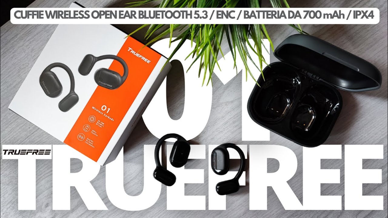 Unboxing TRUEFREE 01 earbuds wireless OPEN EAR / Bluetooth 5 .3 / ENC ...