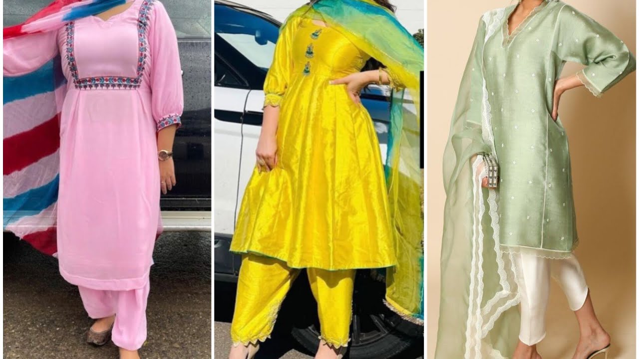 Simple party wear suit designs || #suitdesigns2023 @ServantOfAllah786H ...