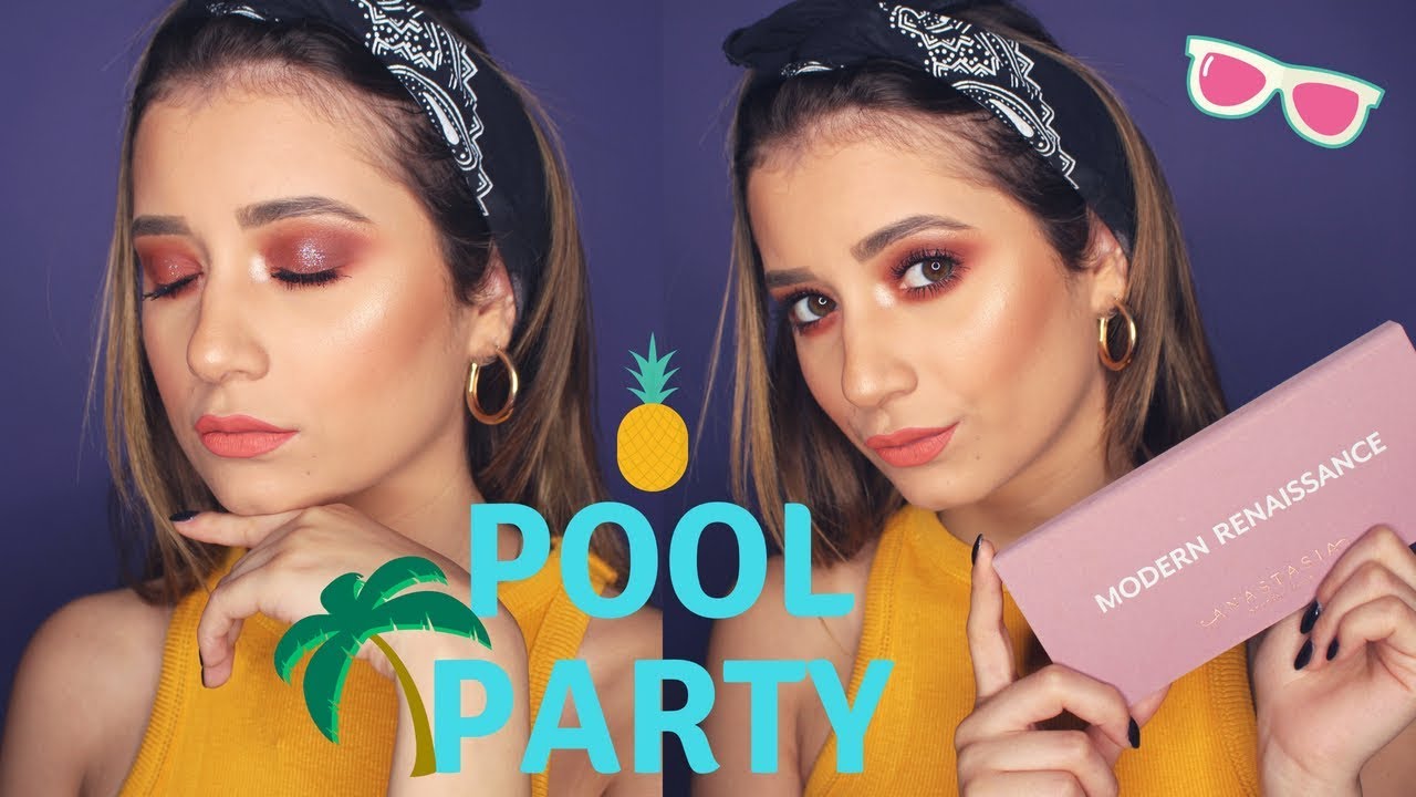 GRWM POOL PARTY MAKEUP!! - YouTube