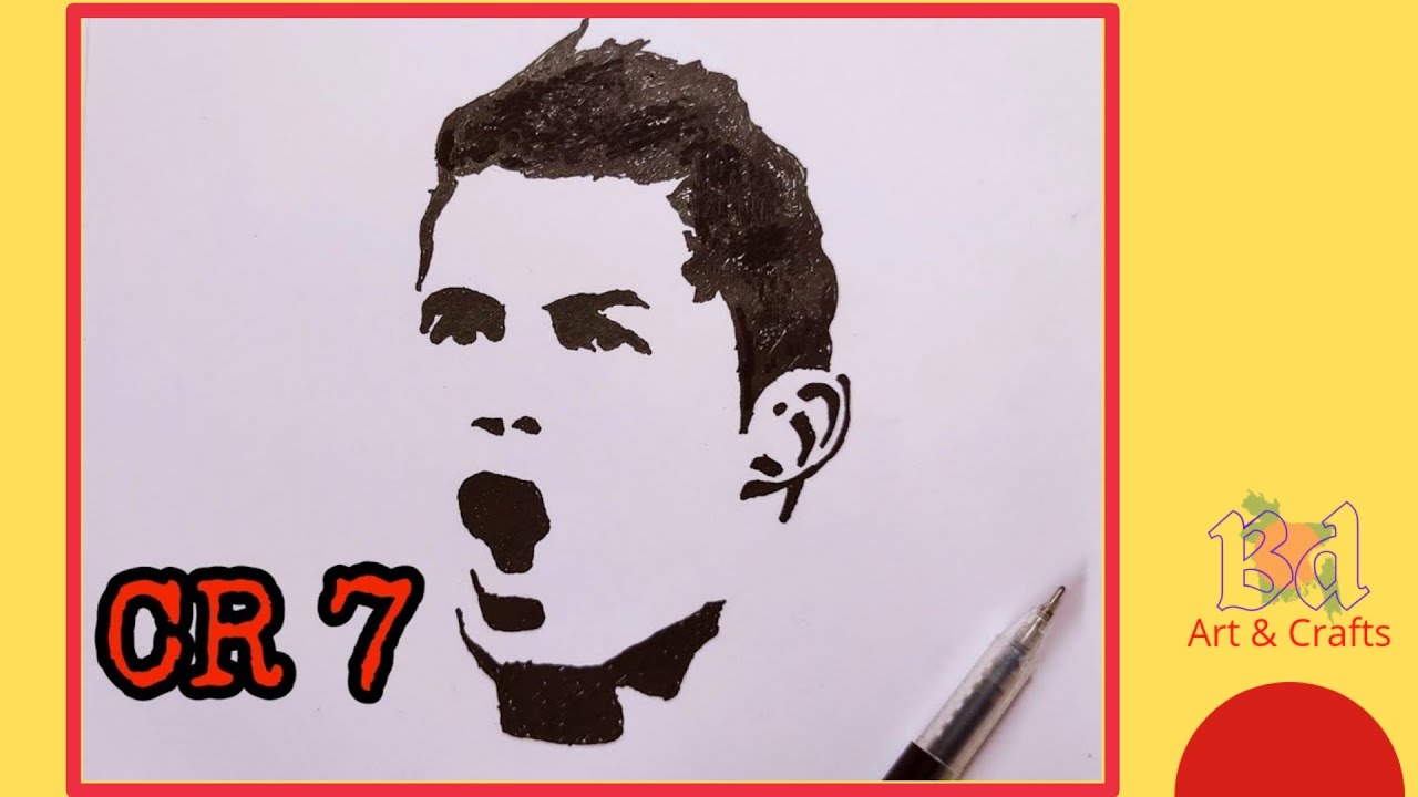 How to draw Cristiano Ronaldo step by step easily | Drawing tutorial ...