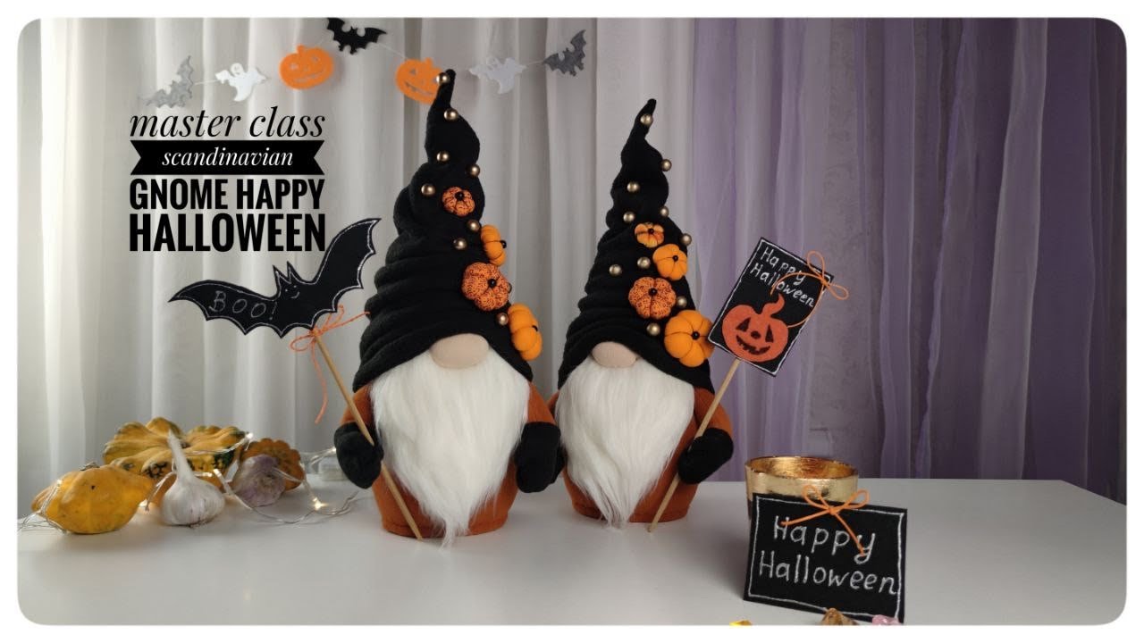 Scandinavian Gnome Happy Halloween pattern PDF DIY HandMade - YouTube
