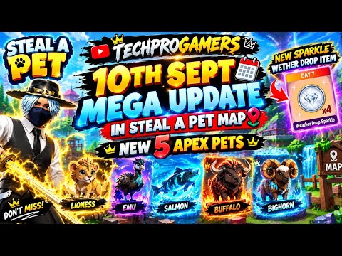 😱5 NEW APEX PET STEAL A PET 10TH SEPT MEGA UPDATE ✨NEW WEATHER DROP ITEM 😱 DOUBLE PET GLITCH SOON ✨