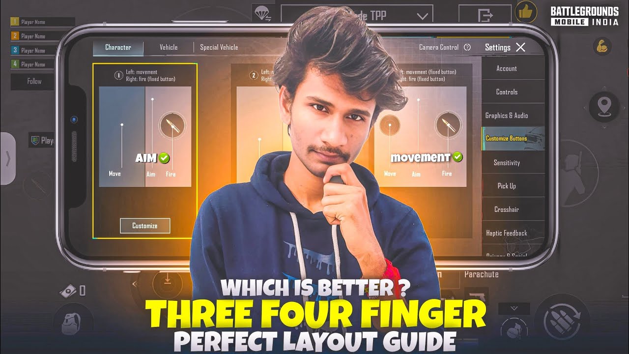 BGMI THREE AND FOUR FINGER LAYOUT SECRET & GUIDE TO SET | PLAYER STUCK ...
