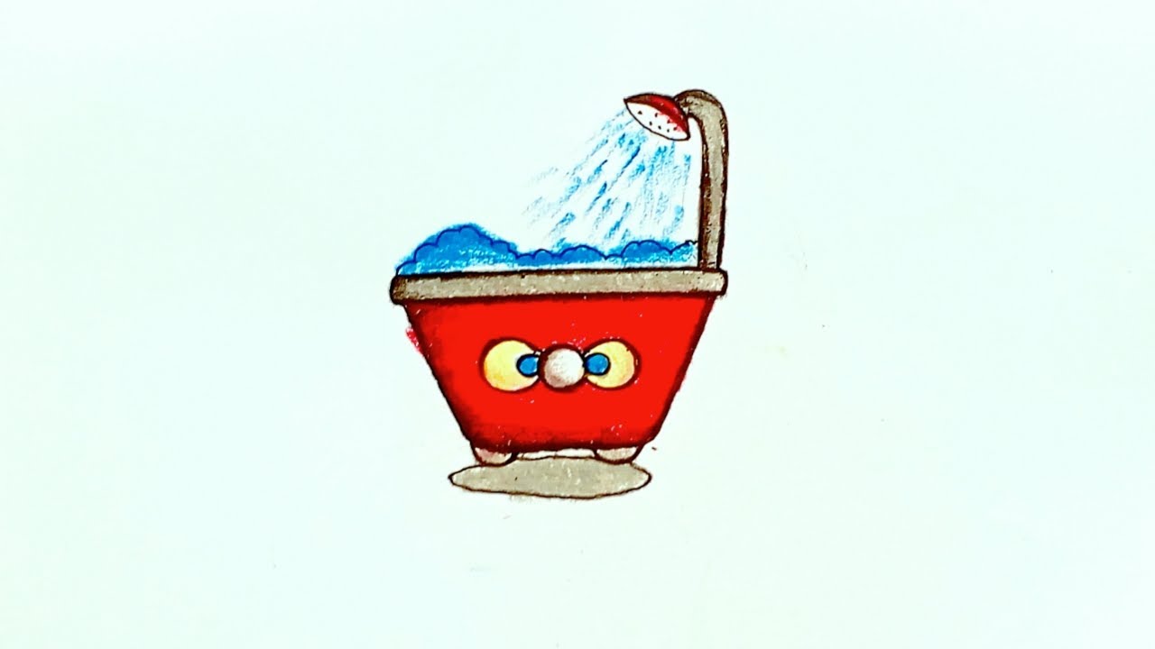 How to Draw a Bathtub Easy Step by Step Tutorial - YouTube