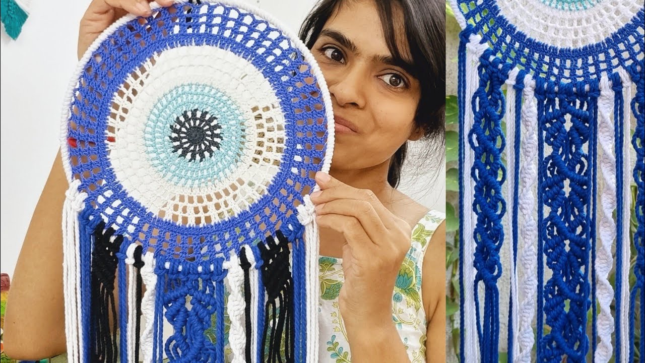 Macramé Evil Eye Crochet Dreamcatcher Tutorial by @TheCraftPot - YouTube