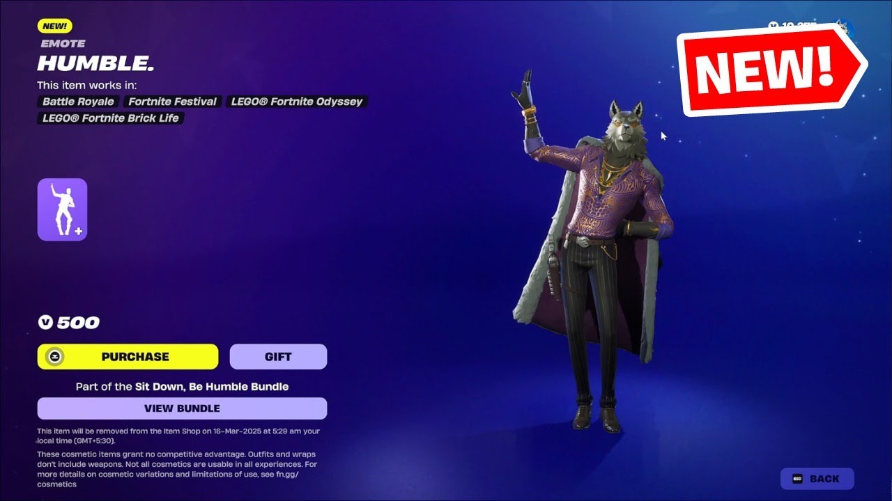 Fortnite NEW HUMBLE. Emote (Icon Series) in Fortnite Item Shop ...