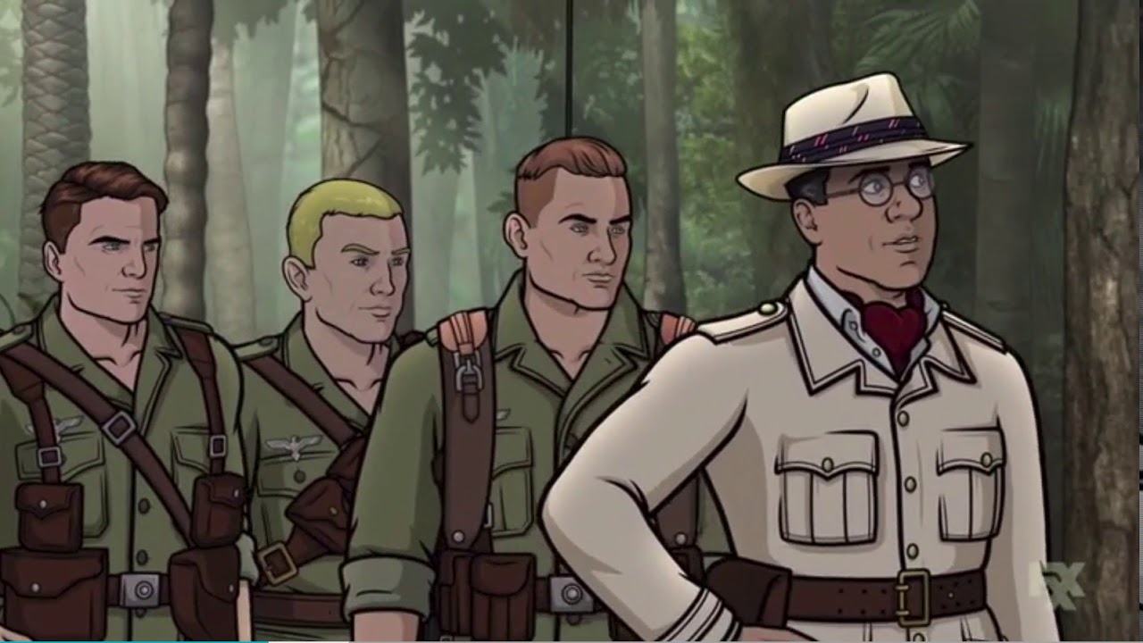 Archer Danger Island - Genrman soldiers shooting and monkey mourning ...