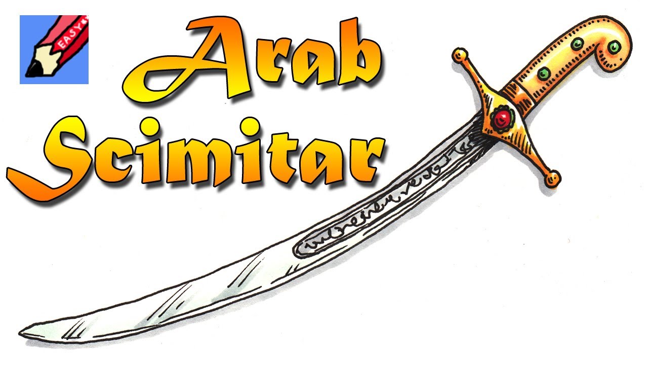 How to draw an Arab Scimitar Real Easy - YouTube
