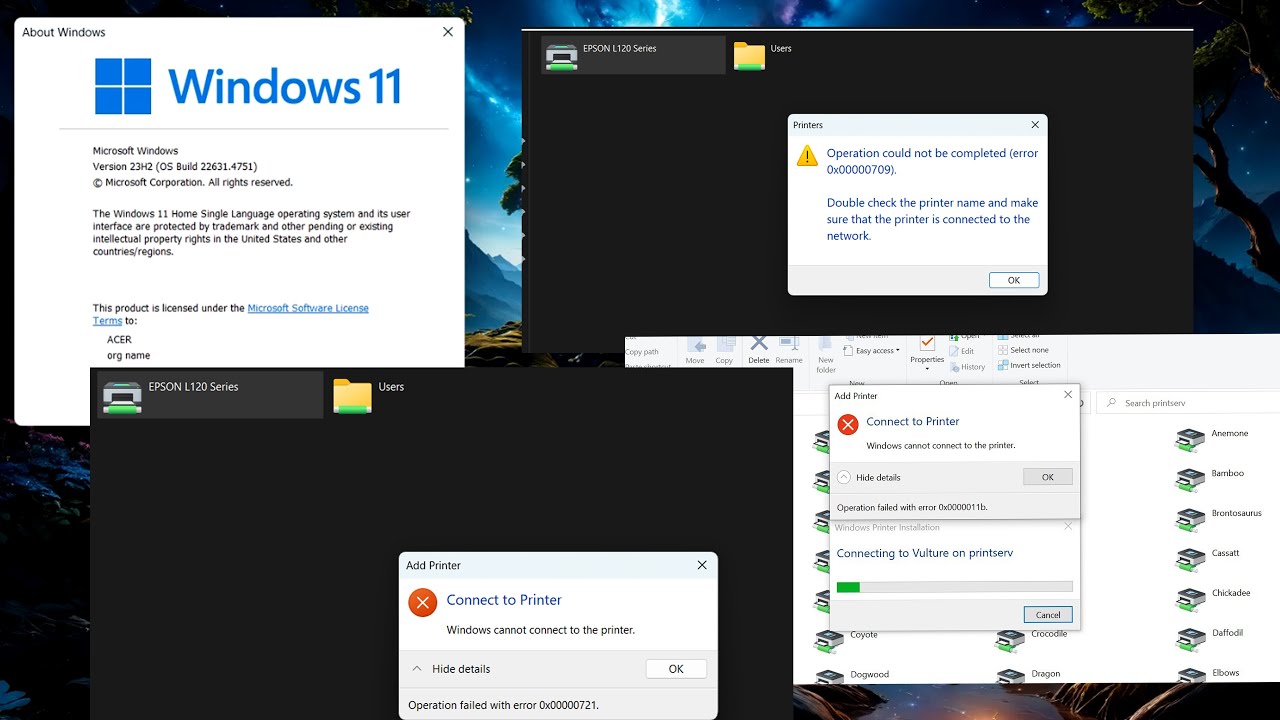 Solved: Windows cannot connect to Printer. Sharing Printer from Windows ...