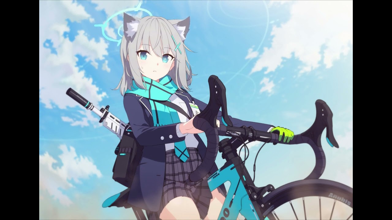Blue Archive Shiroko on the bike live wallpaper 2048x1440 - YouTube