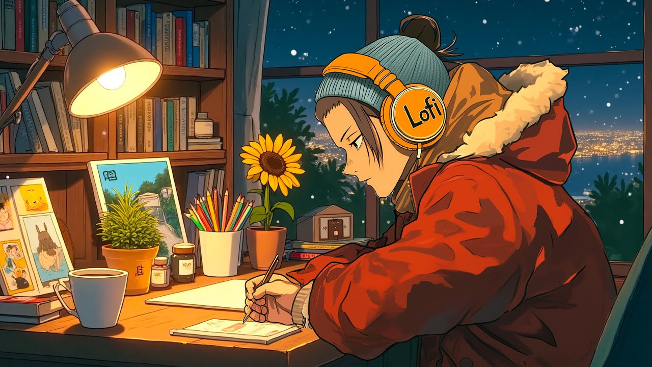 Cozy Winter Anime Lofi Night 🎧 Deep Focus Music for Study, Energy ...