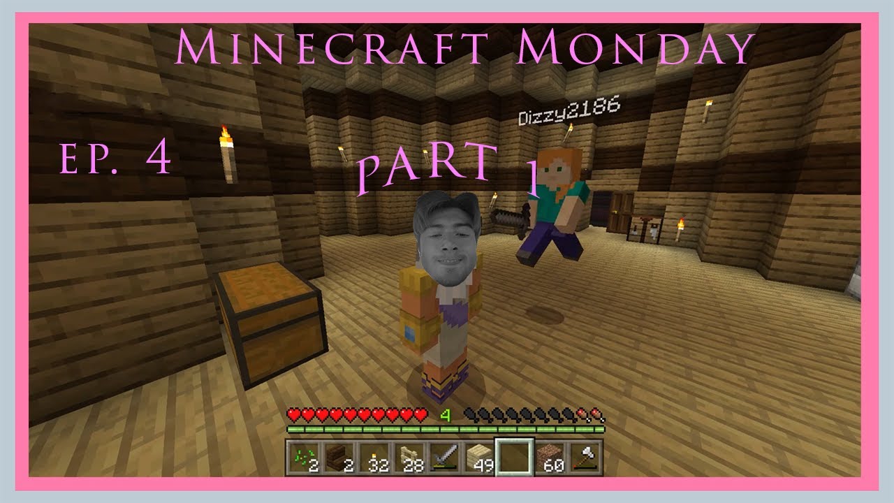 Minecraft Monday ft. Dizzy // Episode 4 // How to Make a Cabin in the ...