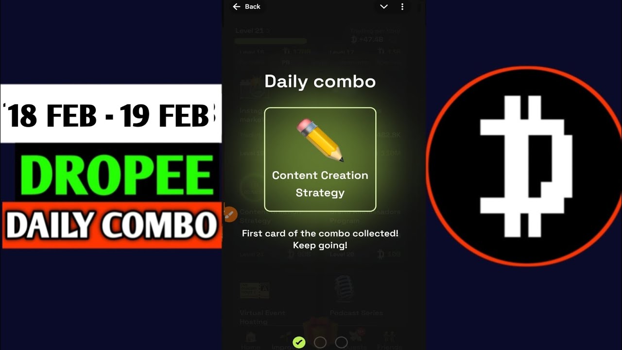 Dropee Daily Combo Today | Dropee Daily Combo 18 February | Daily Combo ...
