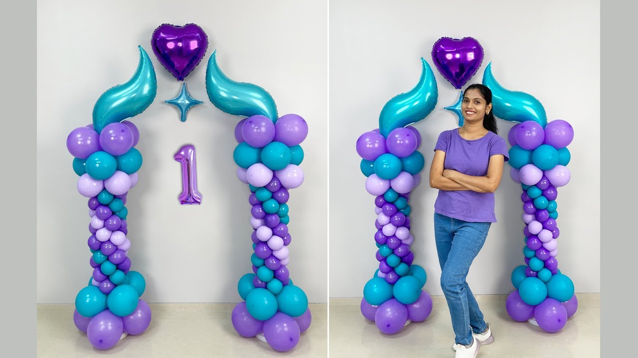 Very Unique Balloon Column Arch - YouTube
