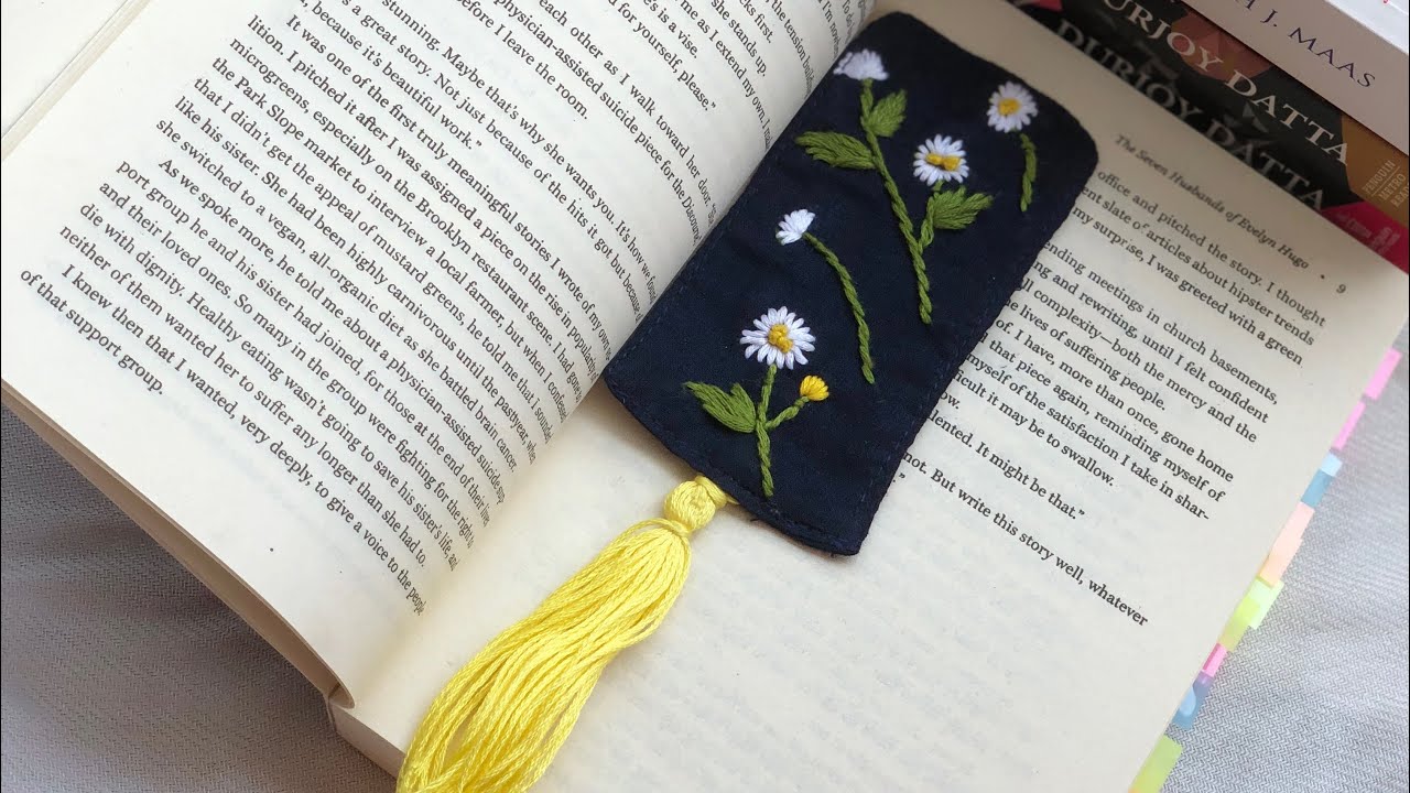 Beautiful Bookmark embroidery || handmade || - YouTube