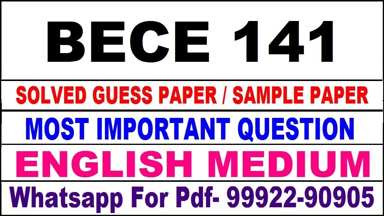bece 141 important questions | bece 141 previous year question paper ...