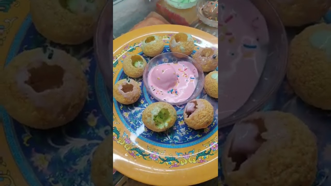 Pani puri Ice cream | Gol gappe with ice cream 😋😋 - YouTube