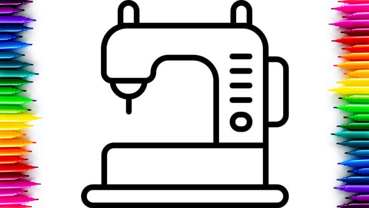 sewing machine drawing - how to draw sewing machine - drawing and ...