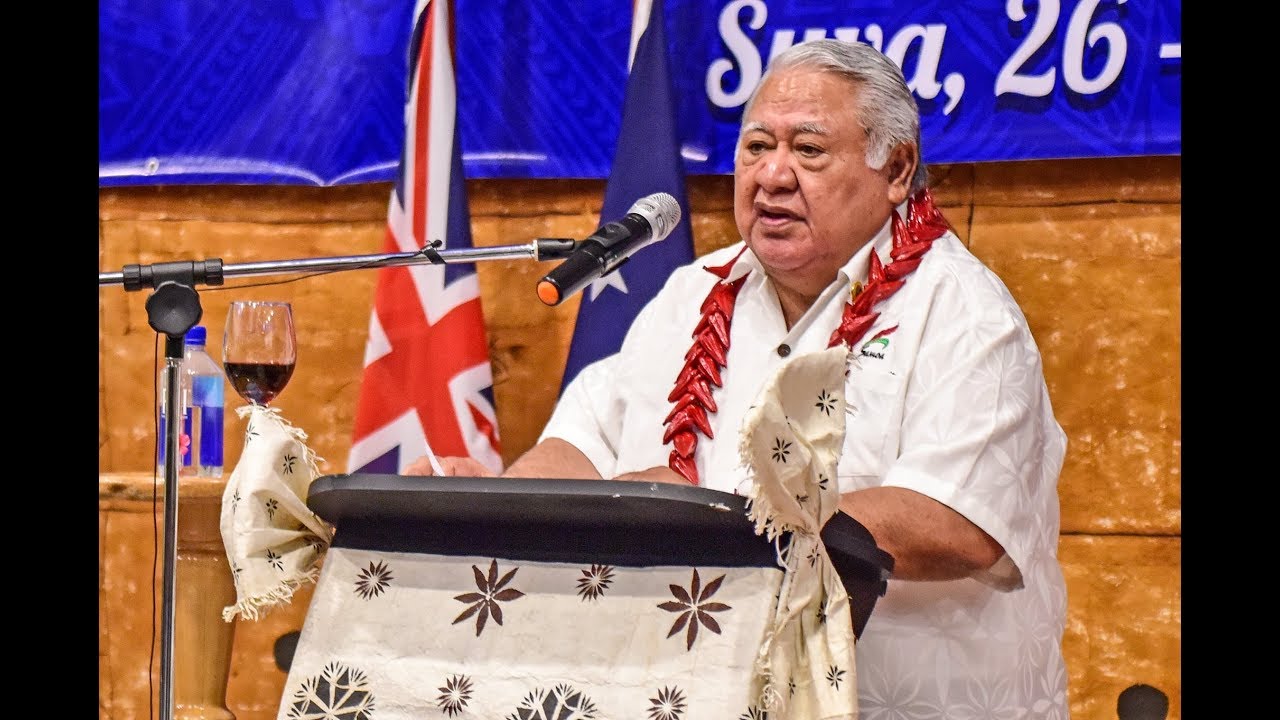 Samoan Prime Minister delivers remarks at welcome dinner - YouTube