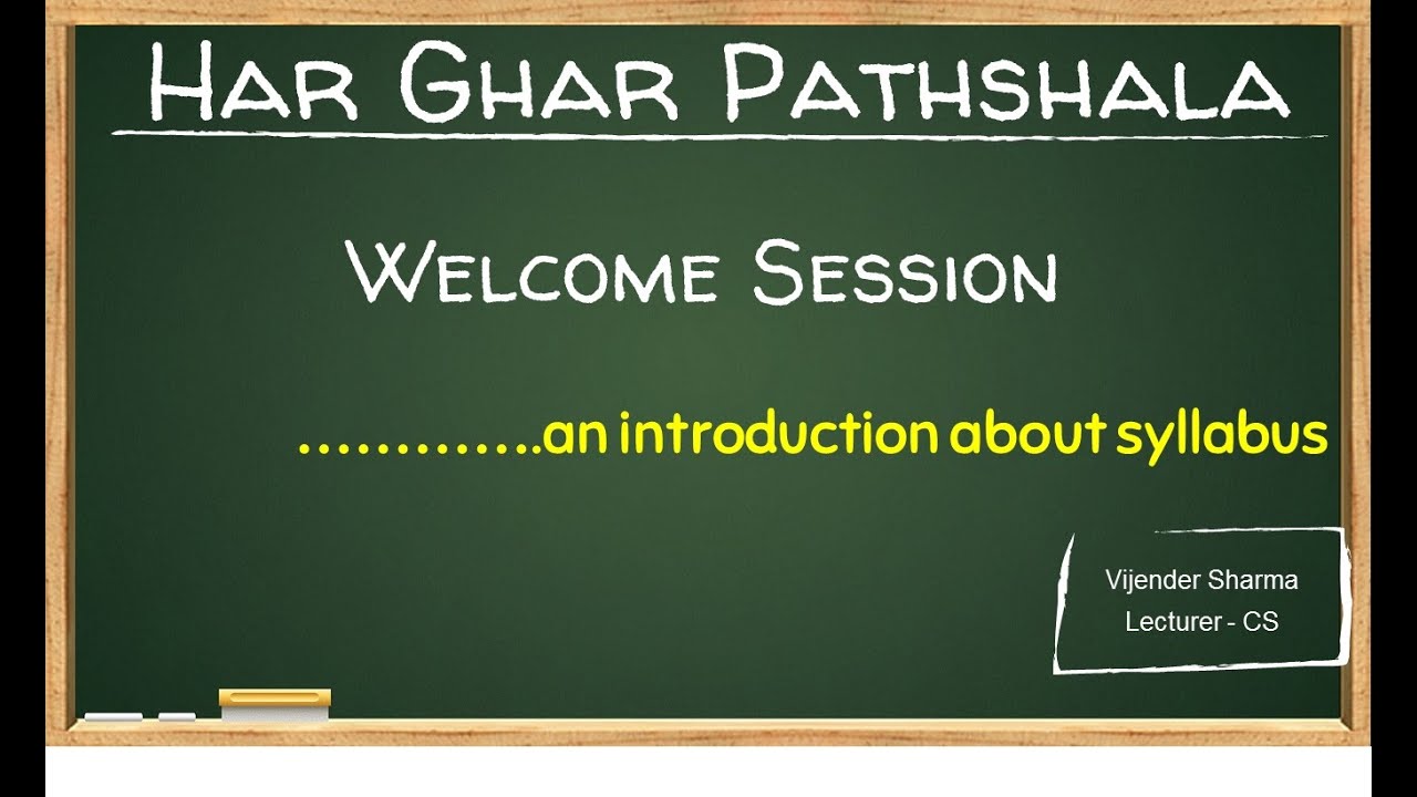 Welcome Session for Class +1 Computer Science - YouTube