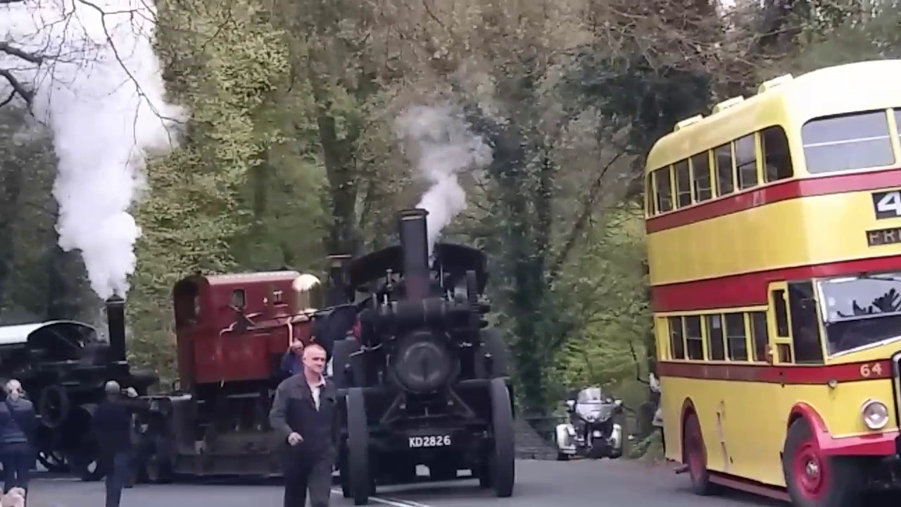 Steam Traction Engines over Ballure Bridge - YouTube