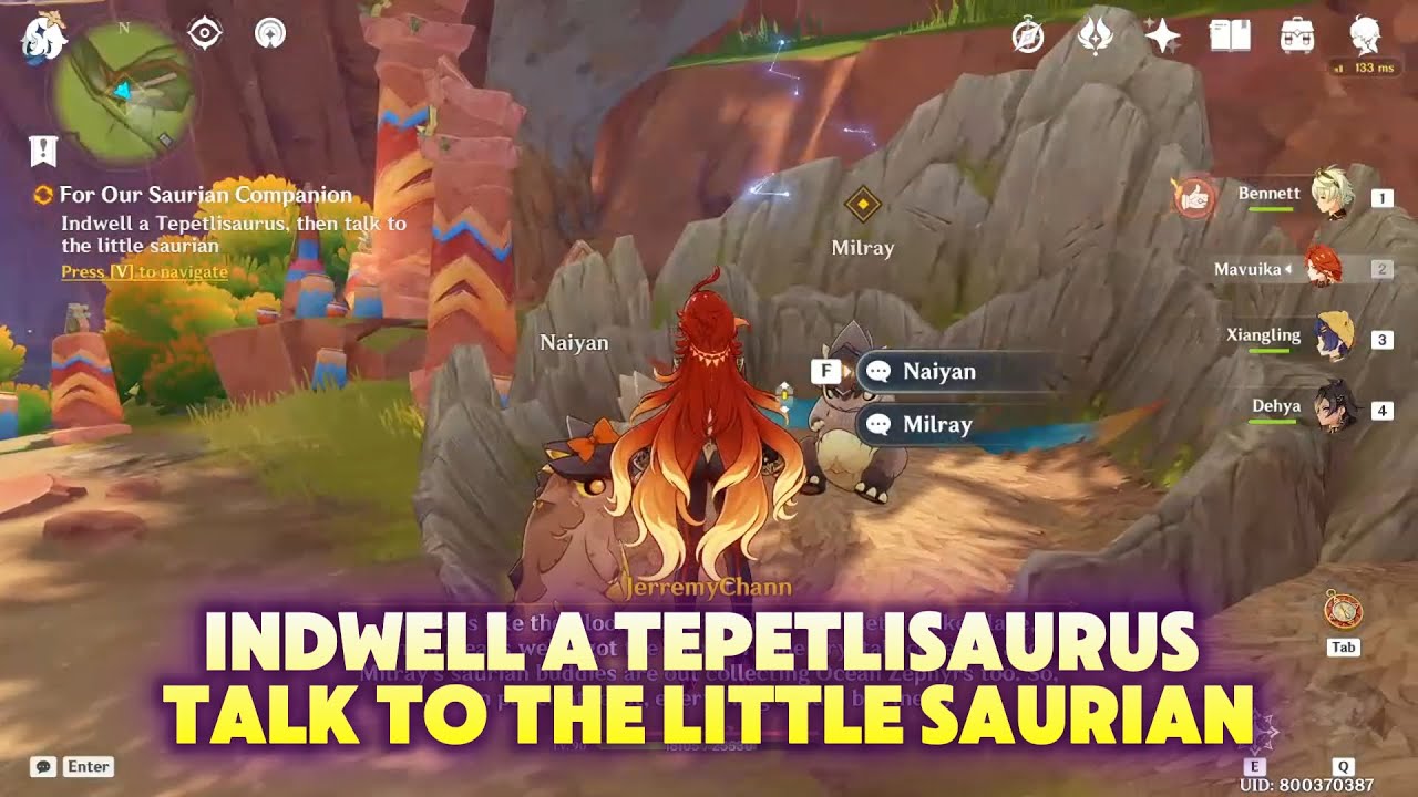 Indwell a Tepetlisaurus, then Talk to the Little Saurian | Genshin ...