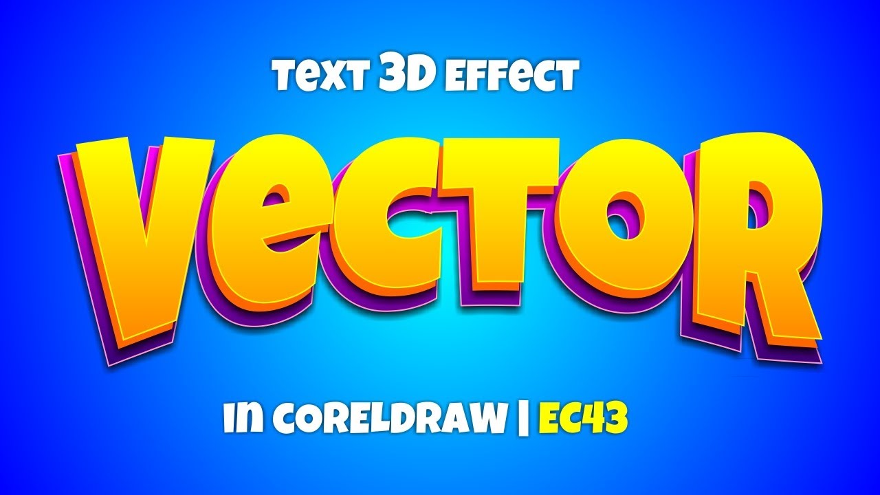 Intip Cara Membuat Text effect 3D Coreldraw - YouTube