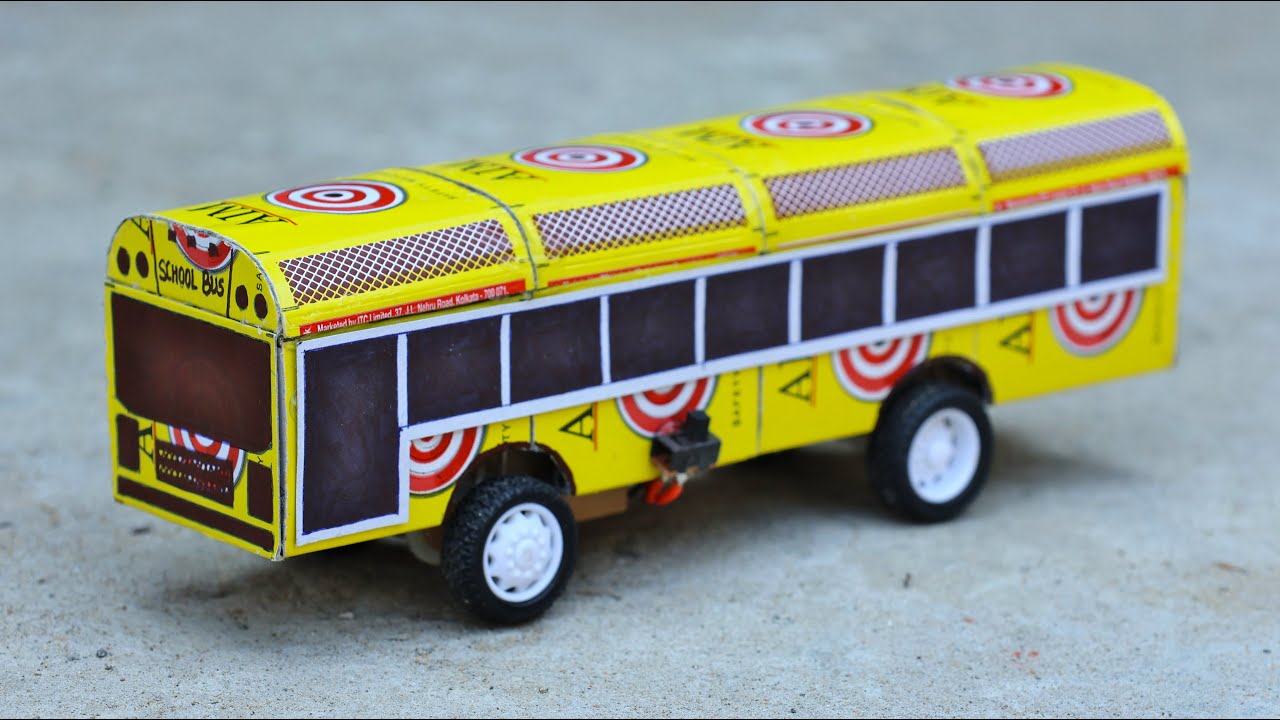 How to make Matchbox Mini School Bus at Home - Diy Matchbox Bus - Dc ...