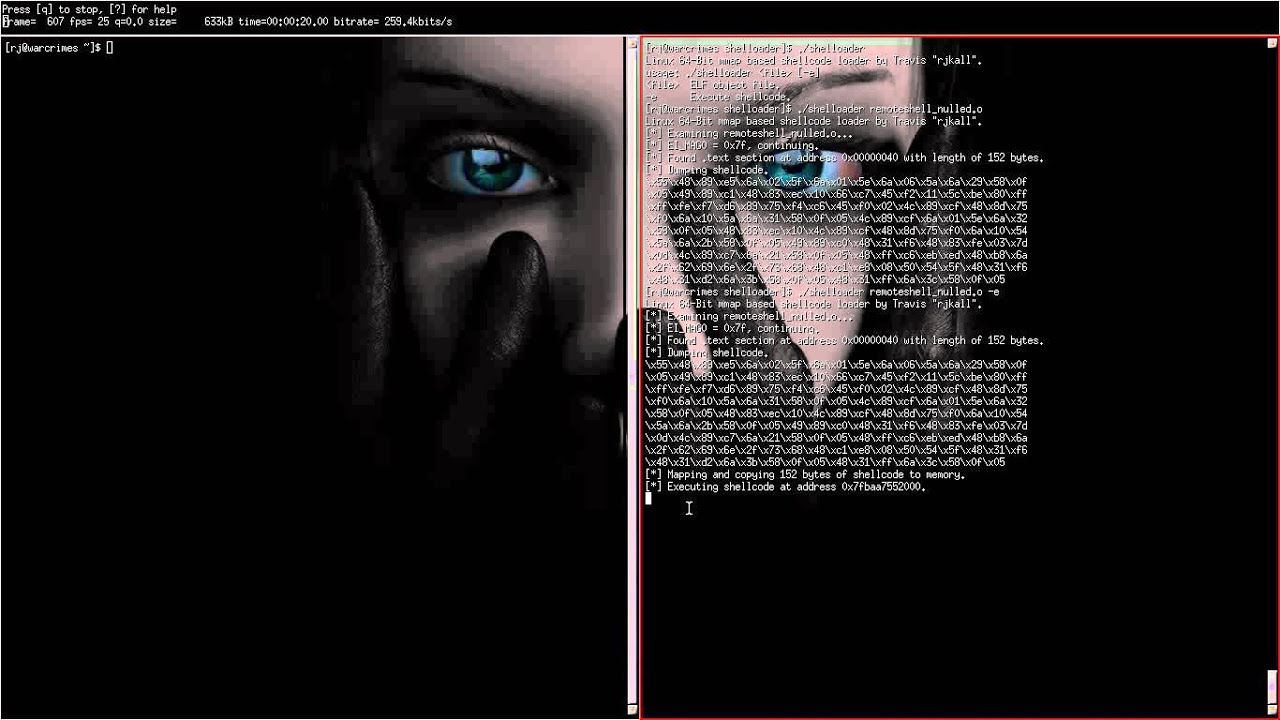 Linux 64-Bit mmap based shellcode loader. - YouTube