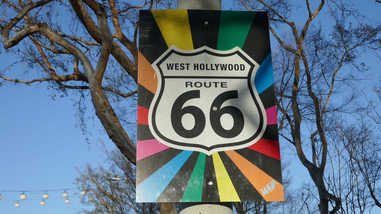 West Hollywood Route 66 Sign Los Angeles California USA January 23 ...