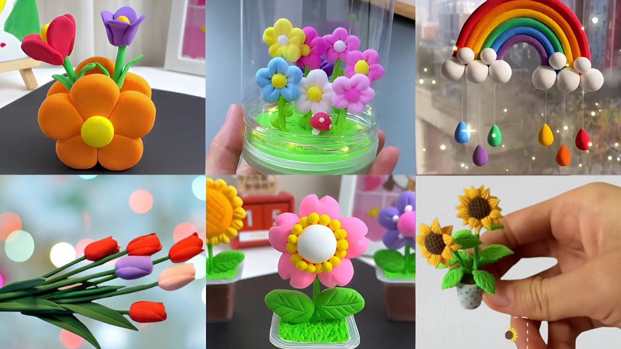 How to Make a Flower with Clay||Tulip Flower|| Easy Tutorial||Tulip ...