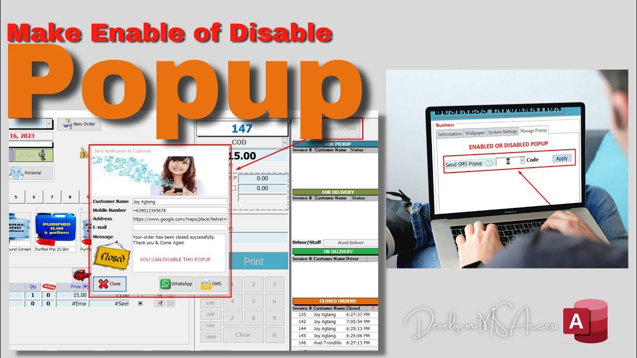 How to Disable or Enable the Popup in MS Access POS #wrs @NhiorITSolutions - YouTube