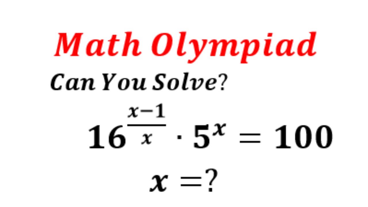 Exponential Function Olympiad Exam Question Nice Exponential