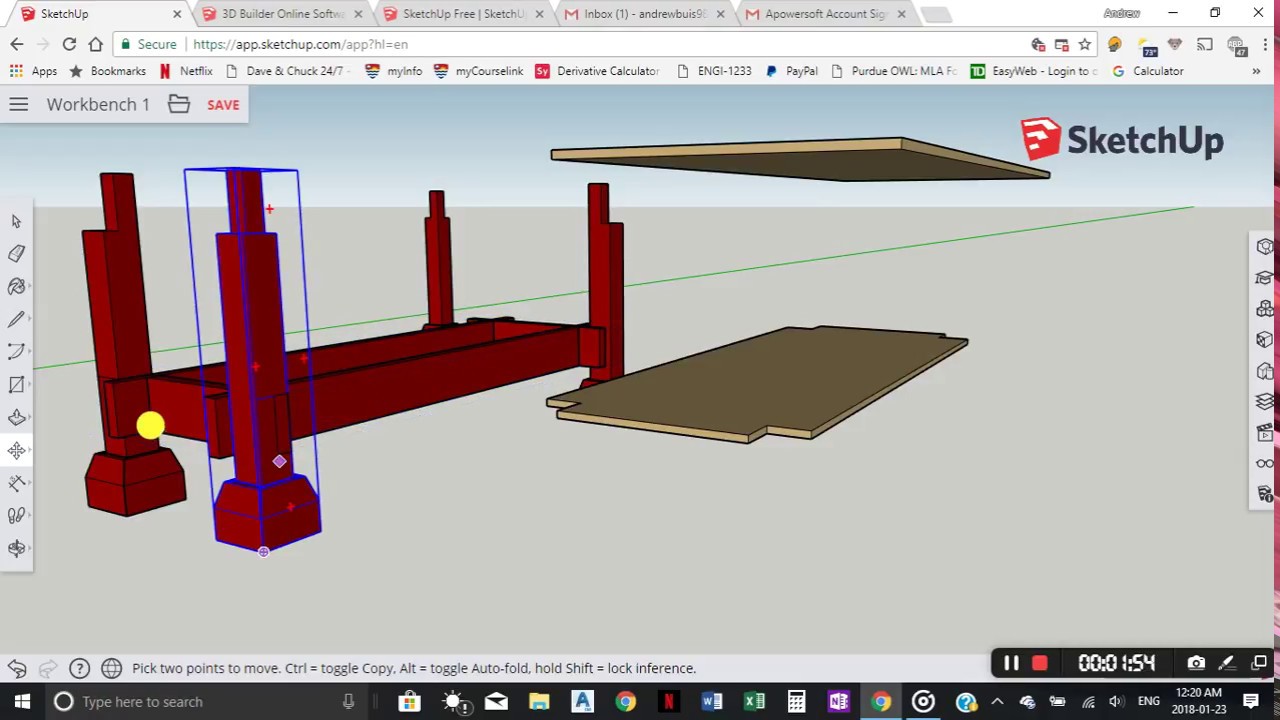 Building a Workbench in SketchUp - YouTube