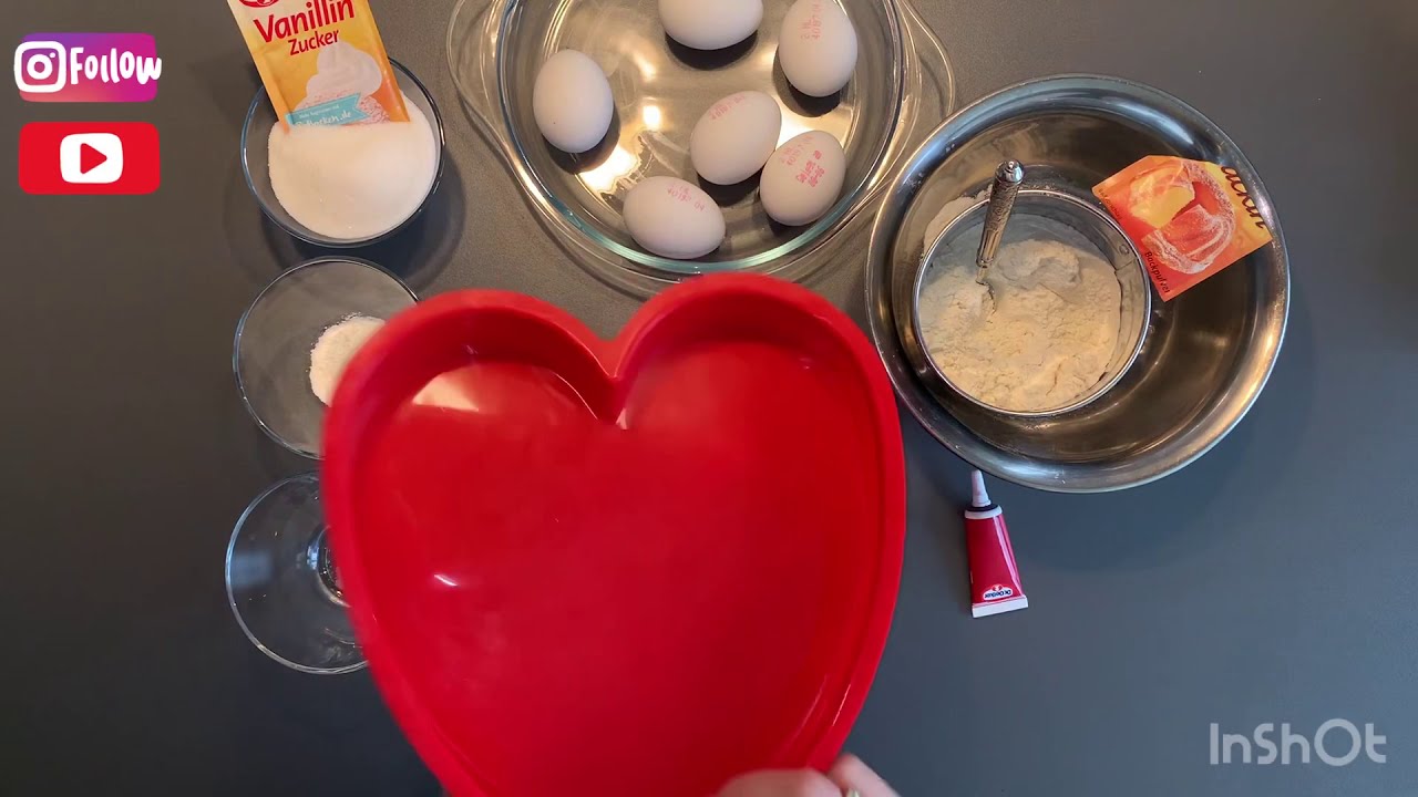 ♥️Pandispanje perfekte në form Zemre RECETA 👇🏻 Torte Biskuitboden ...