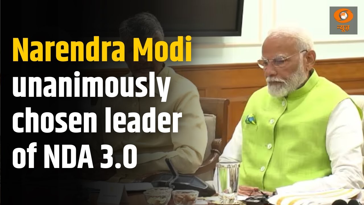 PM Modi was elected unanimously as the leader at NDA meet - YouTube