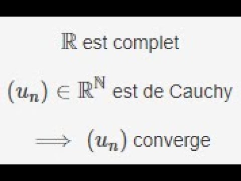 [L2] Toute suite réelle de Cauchy converge : R est un espace complet ...