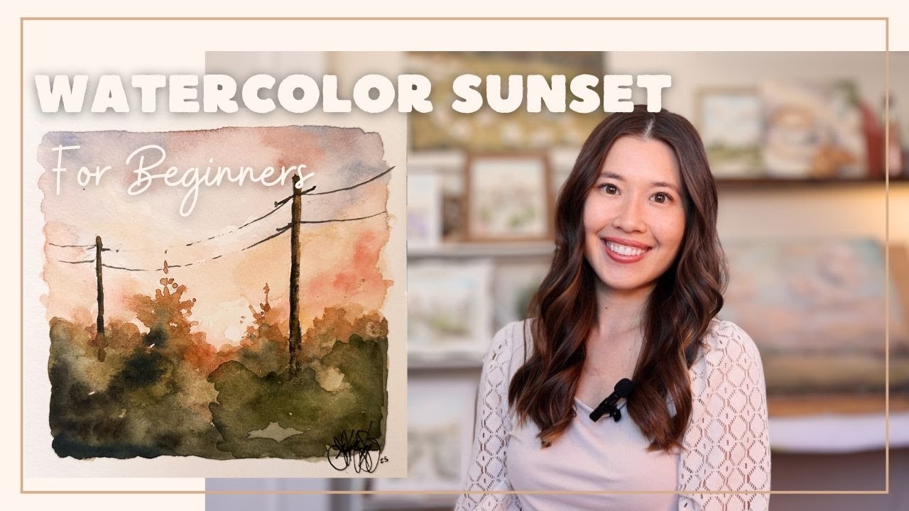 Watercolor Sunset Tutorial For Beginners - YouTube