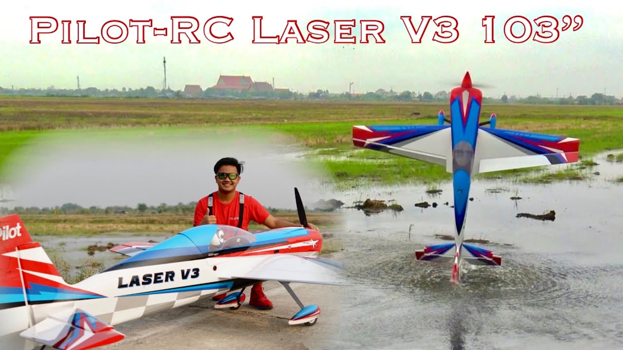 Rice Airfield get more flight with LASER V3 103” from Pilot-RC - YouTube