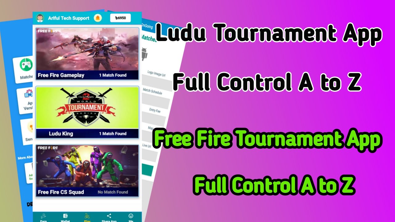 Make Free Fire/Ludo/Pubg Tournament App | Tournament App Full Control 💥 Developer Ariful - YouTube
